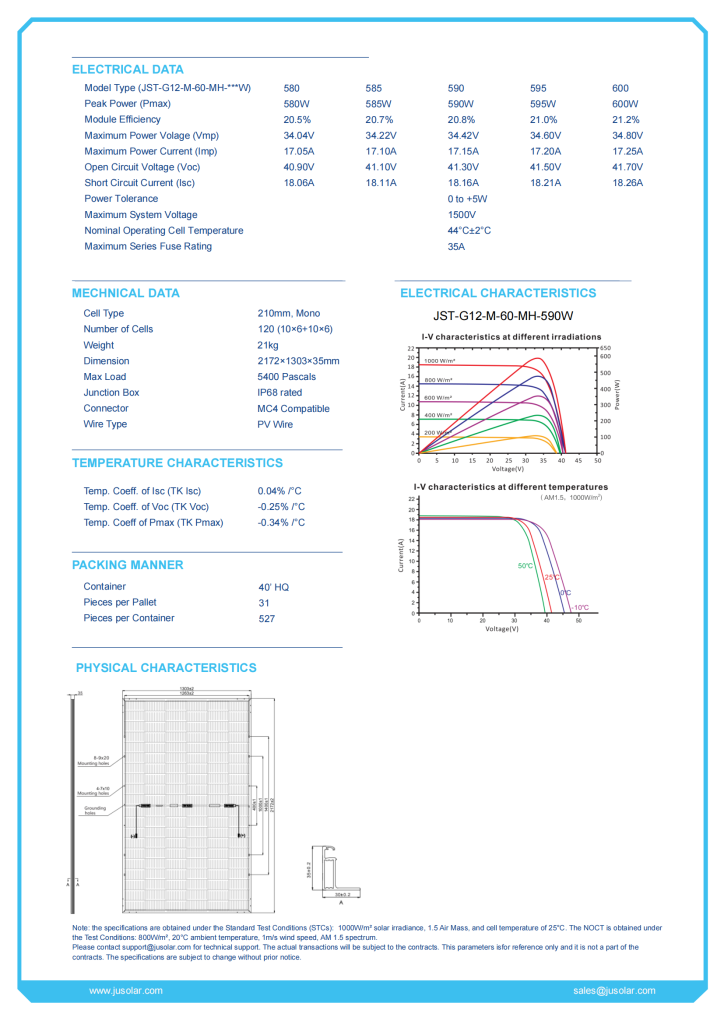 JST-G12-M-60-MH- (580-600)W Bifacial - JUST SOLAR